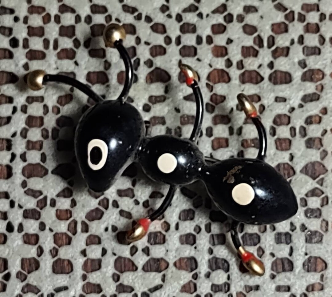 Vintage Hand Painted Metal Ant Brooch - Etsy