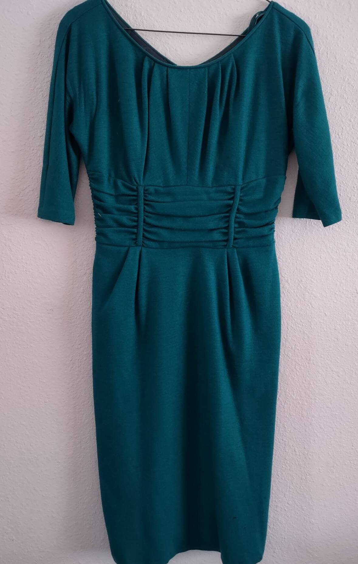 Ladies Vintage Teal Colored Dress - Etsy