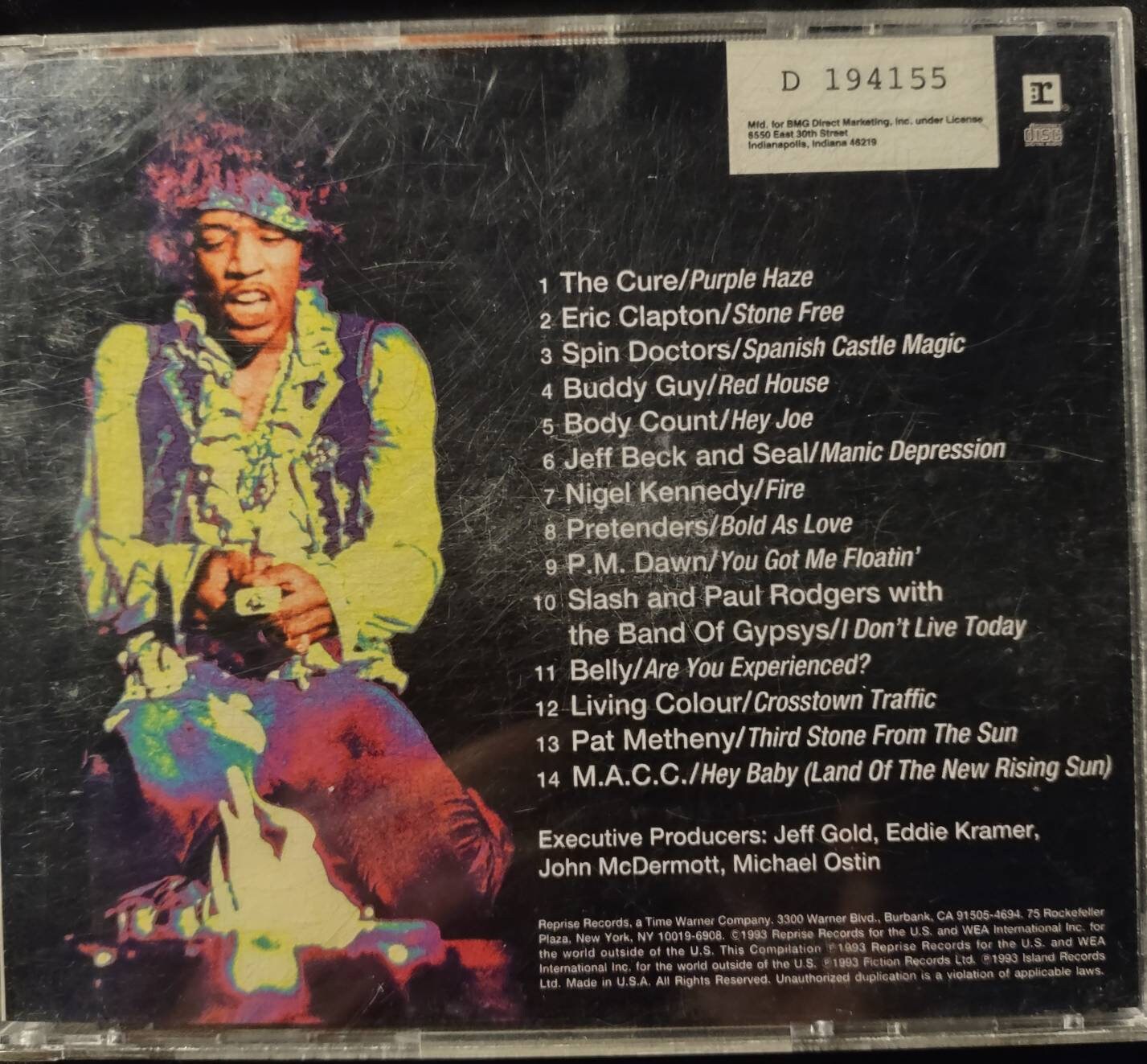 Stone Free A Tribute to Jimi Hendrix CD 1993 on Reprise 9 45438-2 - Etsy