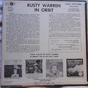 Rusty Warren - in Orbit 1962 on Jubilee JGM 2044 Autographed - Etsy