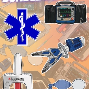 EMS Rescue 5 Stickers Bundle Water Bottle Stickers Paramedic, First ...