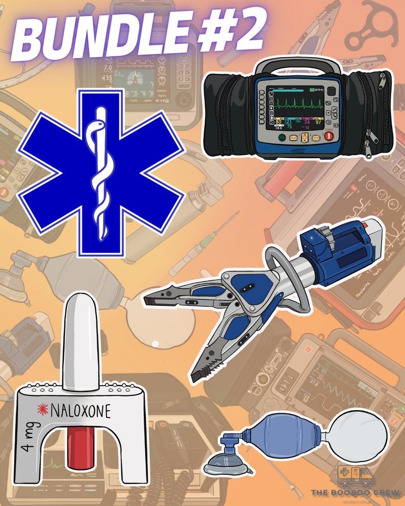 EMS Rescue 5 Stickers Bundle Water Bottle Stickers Paramedic, First ...