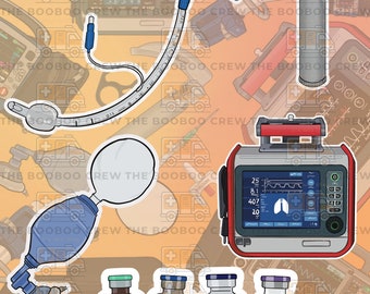 Respiratory Airway 6 Stickers Bundle Water Bottle Stickers Paramedic ...