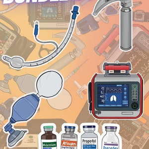 Respiratory Airway 5 Stickers Bundle Water Bottle Stickers Paramedic ...