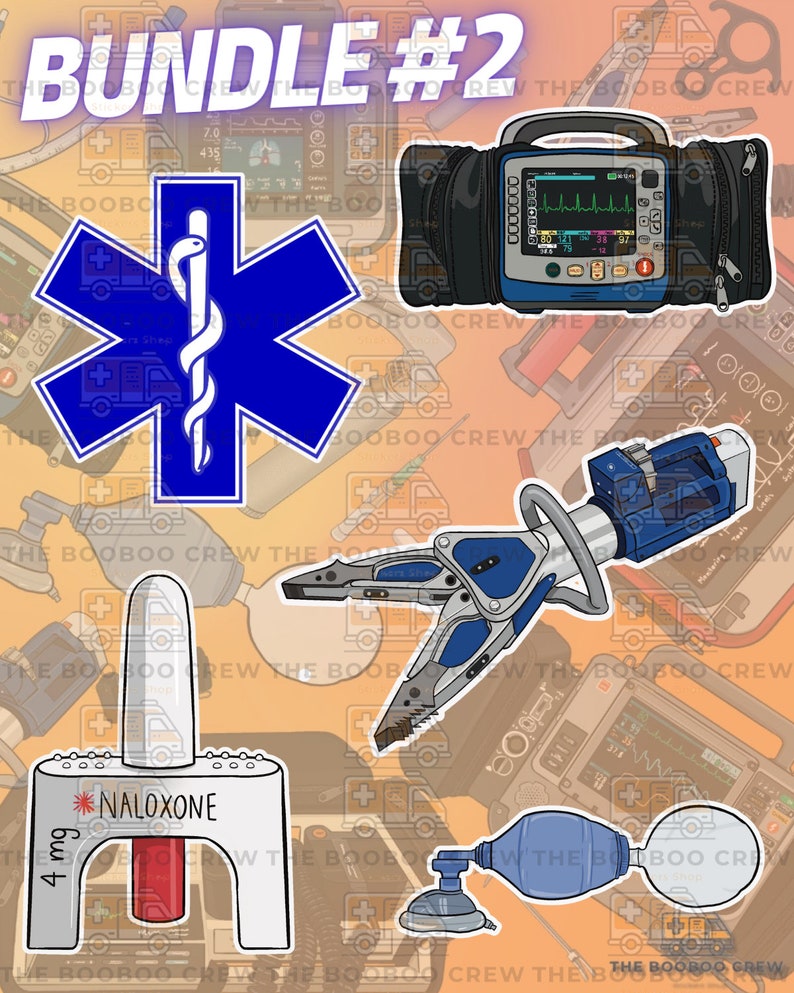 EMS Rescue 5 Stickers Bundle Water Bottle Stickers Paramedic, First ...