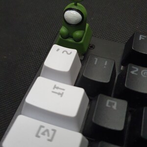Artisan Custom Keycaps Keyboard Among Us Green Character Game ...