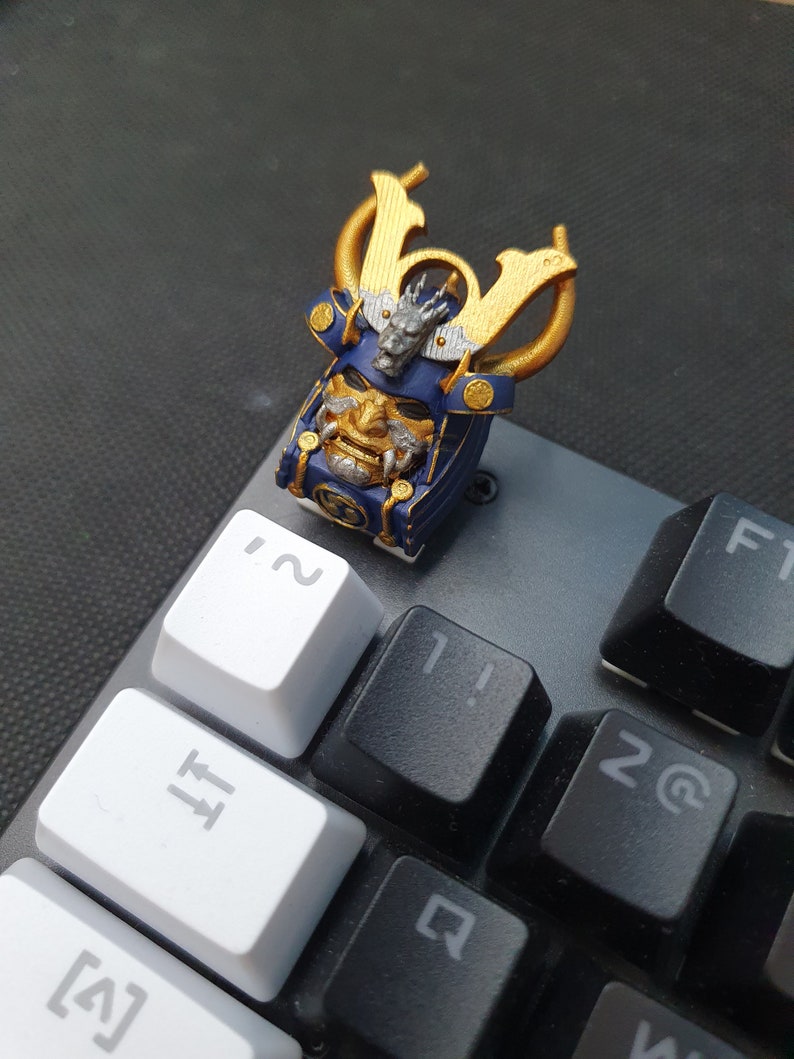 Artisan Custom Keycaps Keyboard Samurai Golden Blue Japan - Etsy