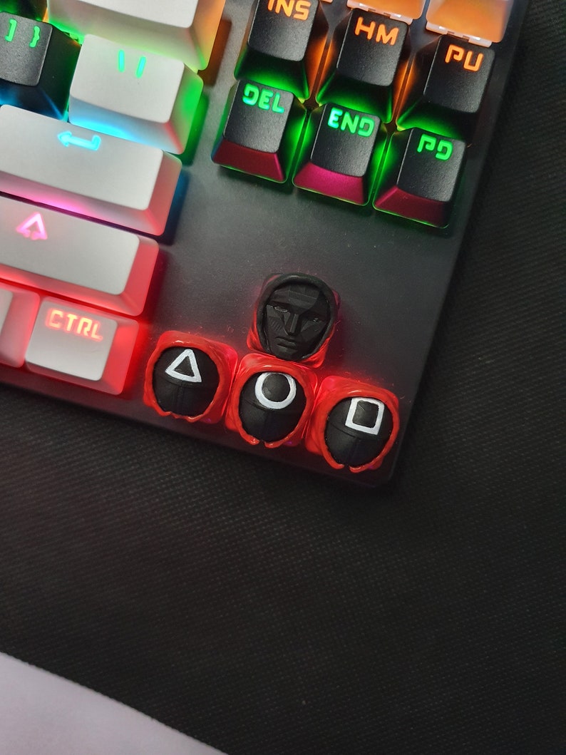 Artisan Custom Keycaps Keyboard Squid Game Masked Guards - Etsy