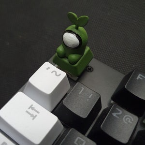 Artisan Custom Keycaps Keyboard Among Us Green Character Game ...