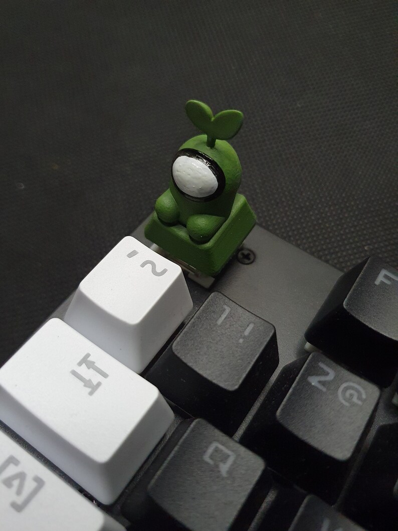 Artisan Custom Keycaps Keyboard Among Us Green Character Game - Etsy