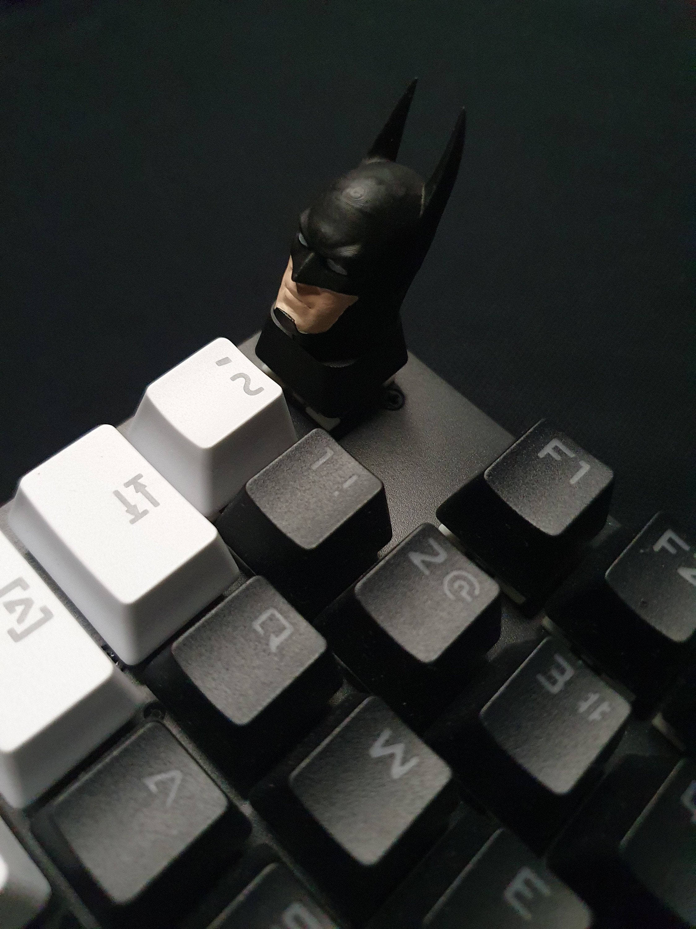 Artisan Custom Keycaps Keyboard Helmet Battman Black Mask - Etsy