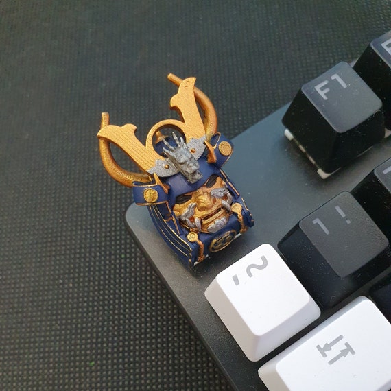 Artisan Custom Keycaps Keyboard Samurai Golden Blue Japan - Etsy