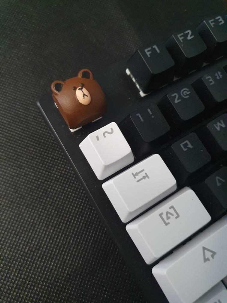 Artisan Custom Keycaps Keyboard Male BEAR Brown LINE Mechanical ...