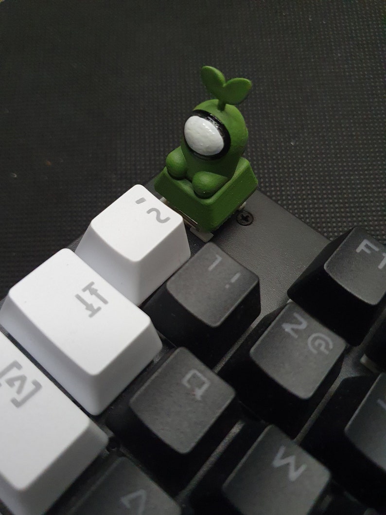 Artisan Custom Keycaps Keyboard Among Us Green Character Game - Etsy