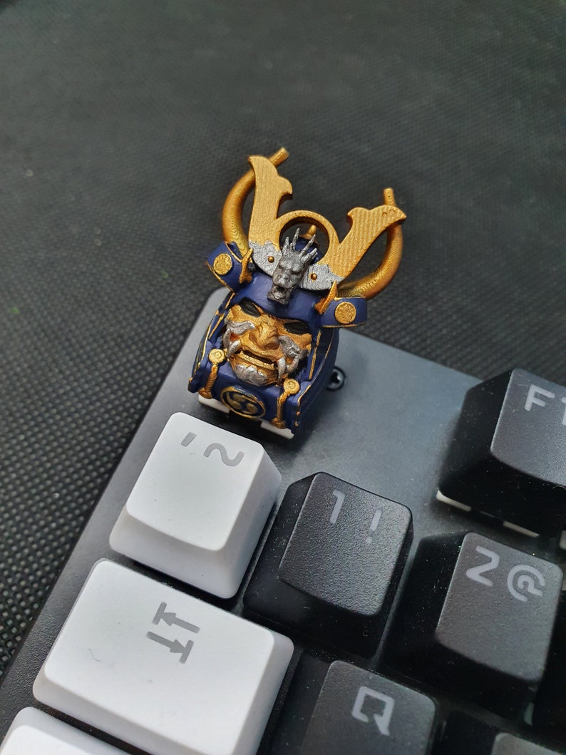 Artisan Custom Keycaps Keyboard Samurai Golden Blue Japan - Etsy