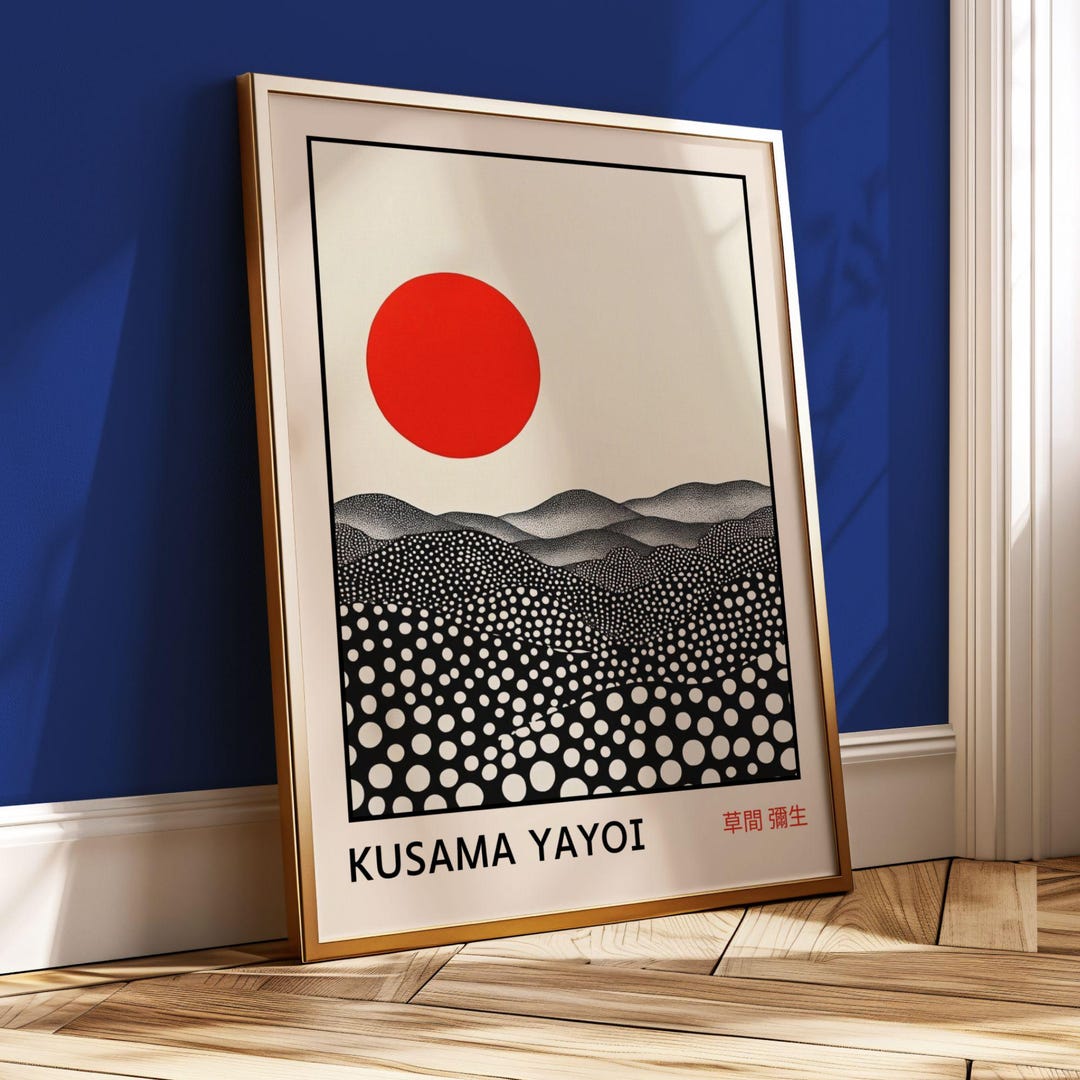 Yayoi Kusama Poster Yayoi Kusama Wave Print Japandi Wall Art Yayoi ...