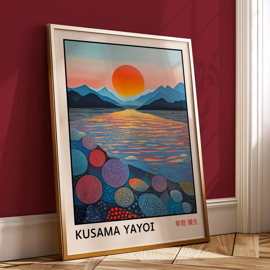 Yayoi Kusama Poster Yayoi Kusama Wave Print Japandi Wall Art Yayoi ...