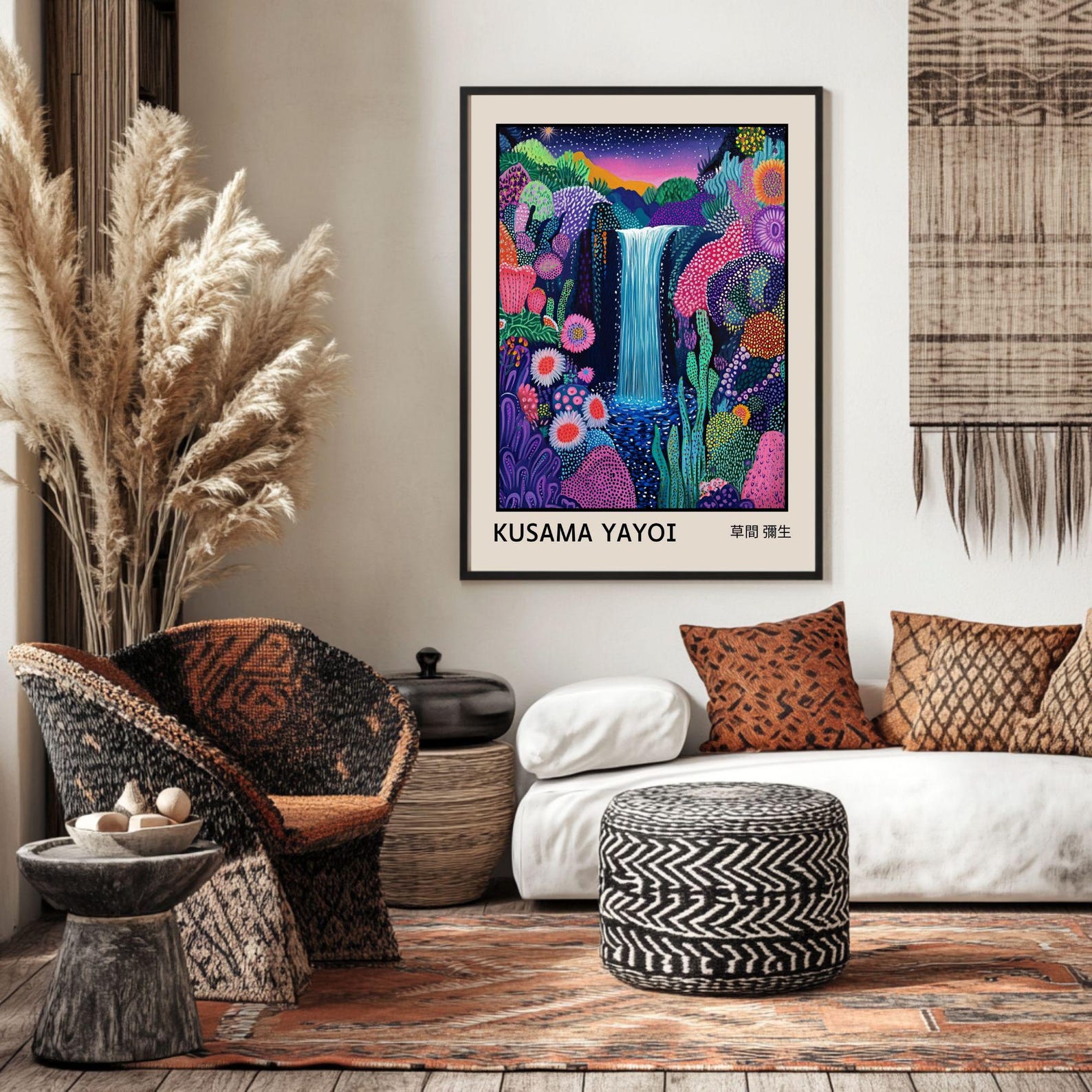 Yayoi Kusama Poster Yayoi Kusama Wave Print Japandi Wall Art Yayoi ...