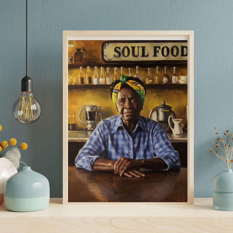 Soul Food Kitchen Art: African American Woman Portrait (digital ...