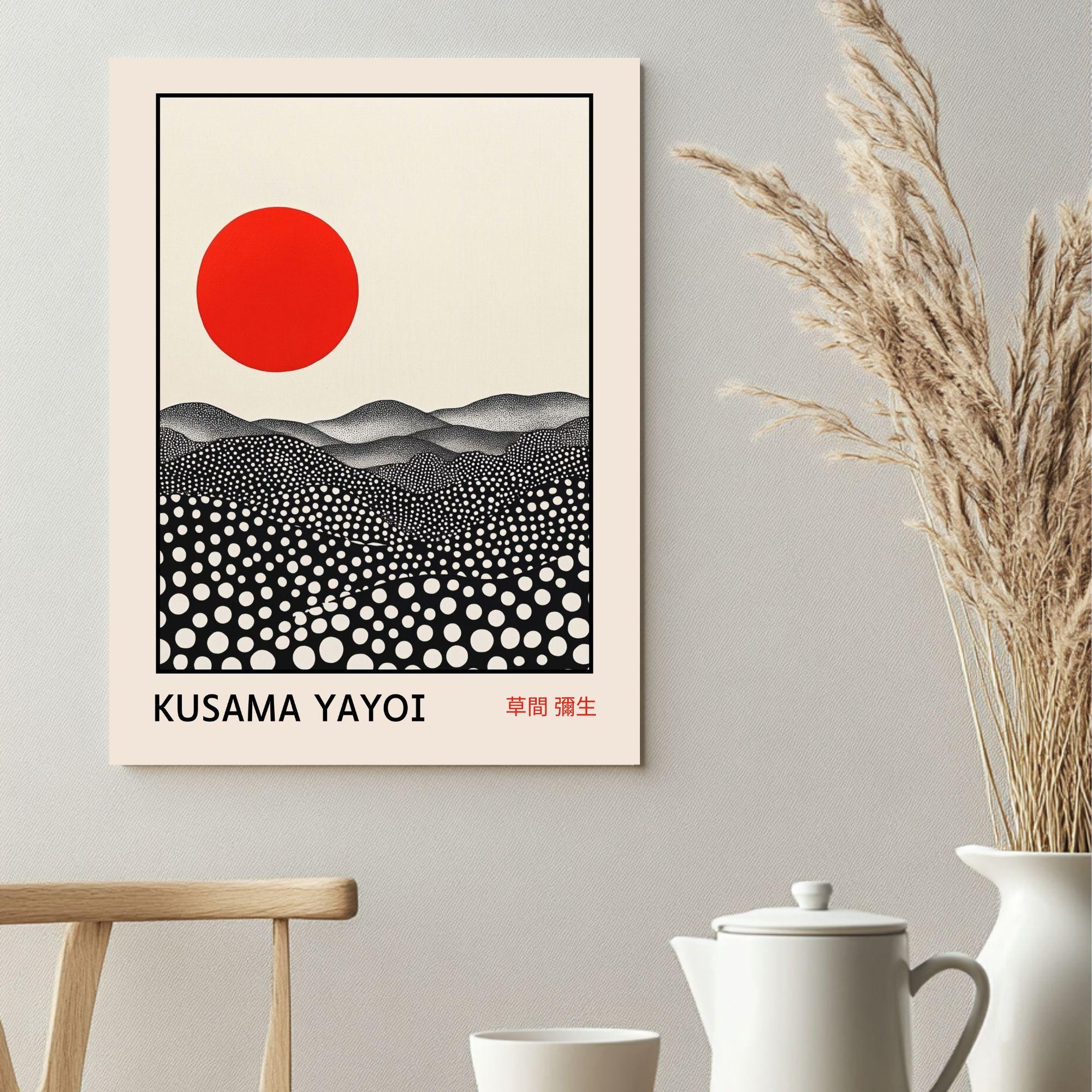 Yayoi Kusama Wave Print: Japandi Polka Dot Art (digital Download) - Etsy