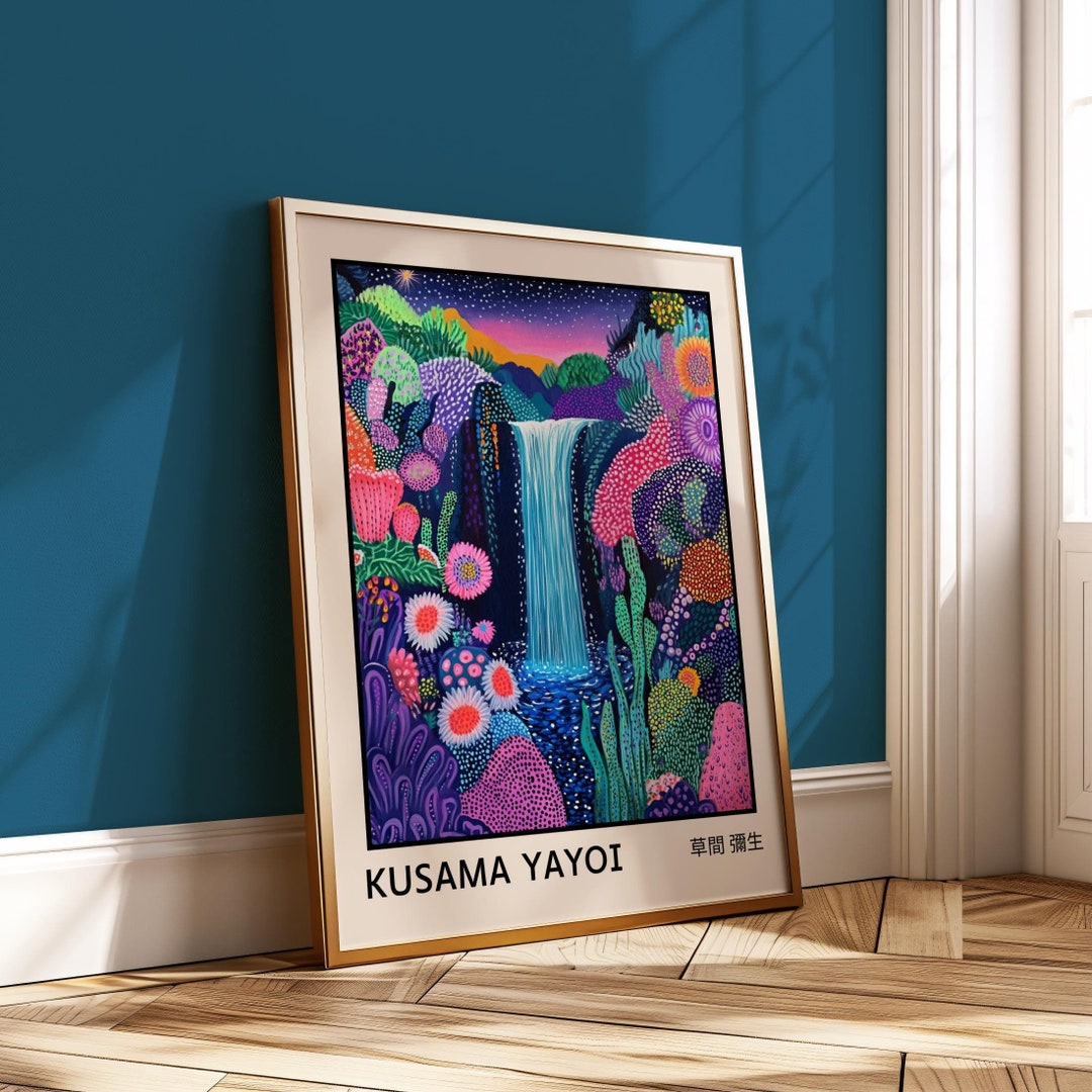 Yayoi Kusama Poster Yayoi Kusama Wave Print Japandi Wall Art Yayoi ...