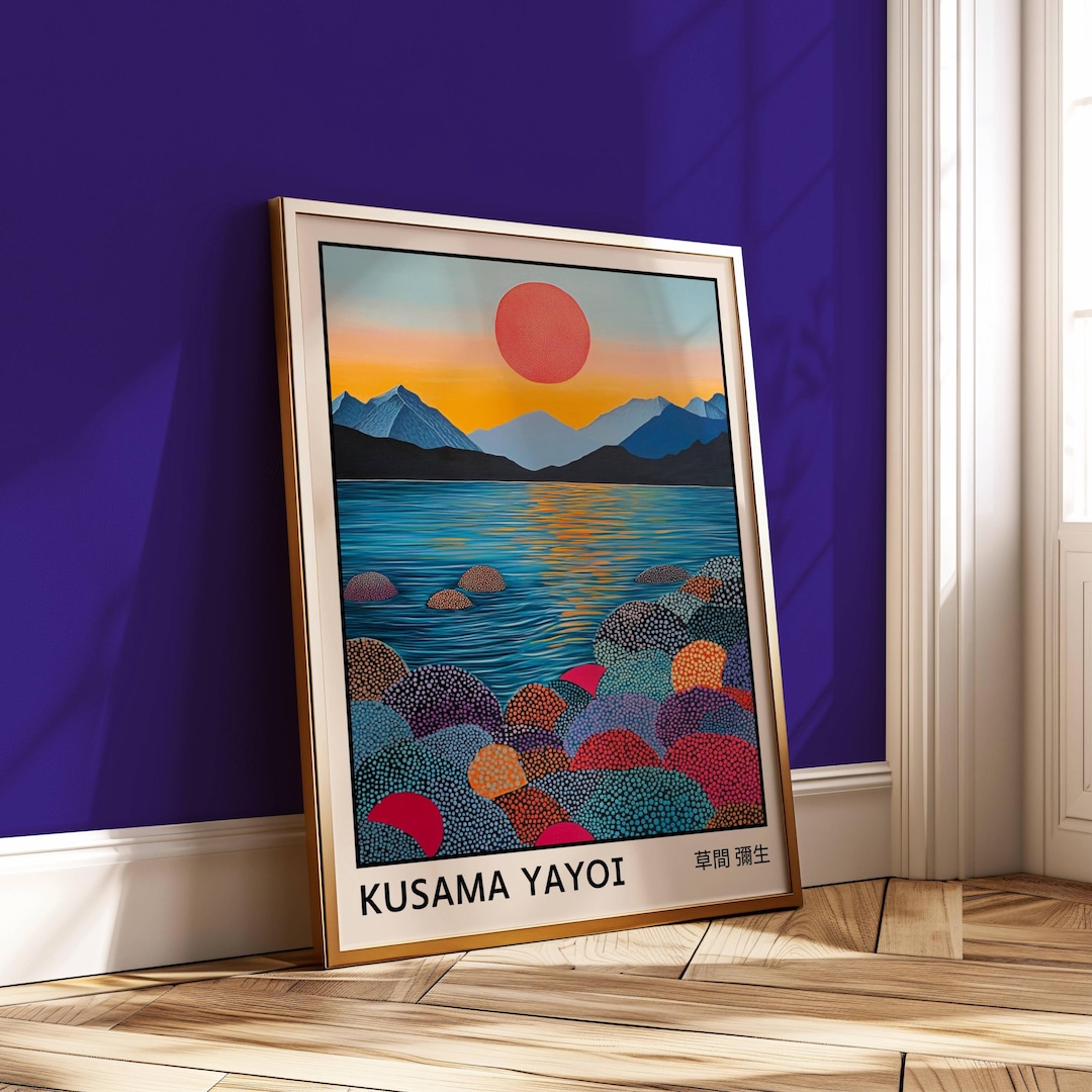 Yayoi Kusama Wave Print: Japandi Sunrise Art (digital Download) - Etsy