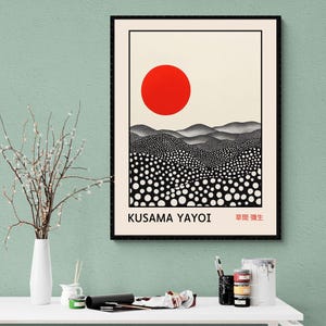 Yayoi Kusama Poster Yayoi Kusama Wave Print Japandi Wall Art Yayoi ...