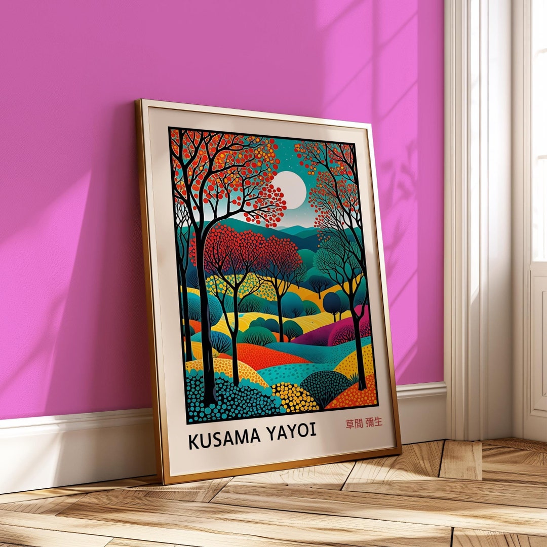 Yayoi Kusama Wave Print: Japandi Style Wall Art (digital Download) - Etsy