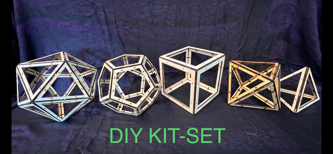 DIY Wooden Platonic Solid Set Size 38 Pieces When Assembled - Etsy