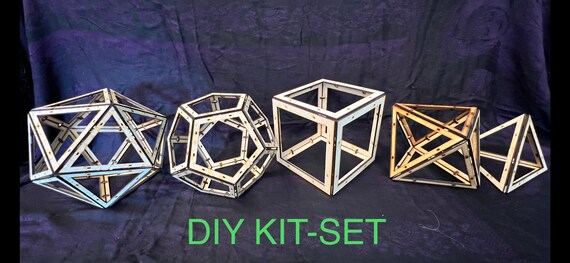 DIY Wooden Platonic Solid Set Size 38 Pieces When - Etsy