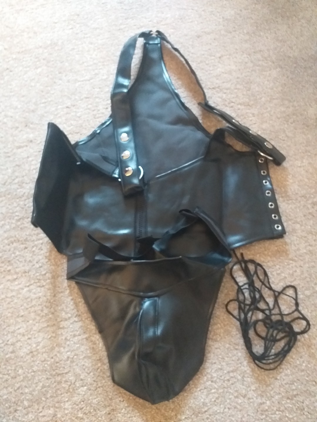 Mens Leather Romper,leather Chaps, PVC Chaps, Leather Trousers, Size M ...