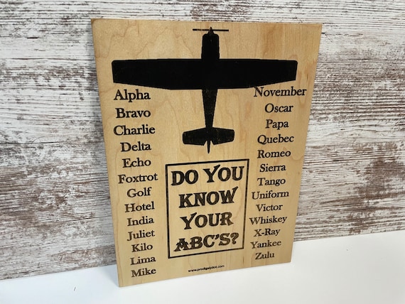 Aviation Sign Pilot Sign Phonetic Alphabet Pilot Gift | Etsy