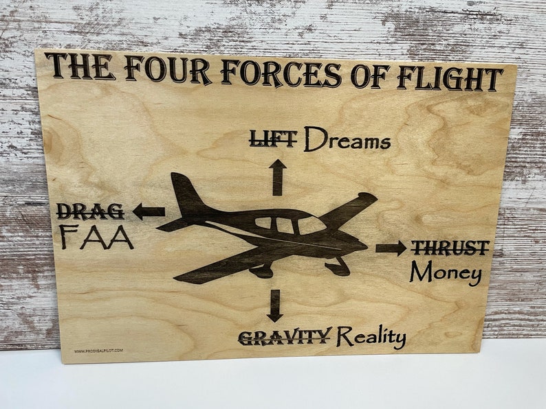 Large Aviation Sign, Four Forces of Flight, Aviation Decor, Pilot Gift ...