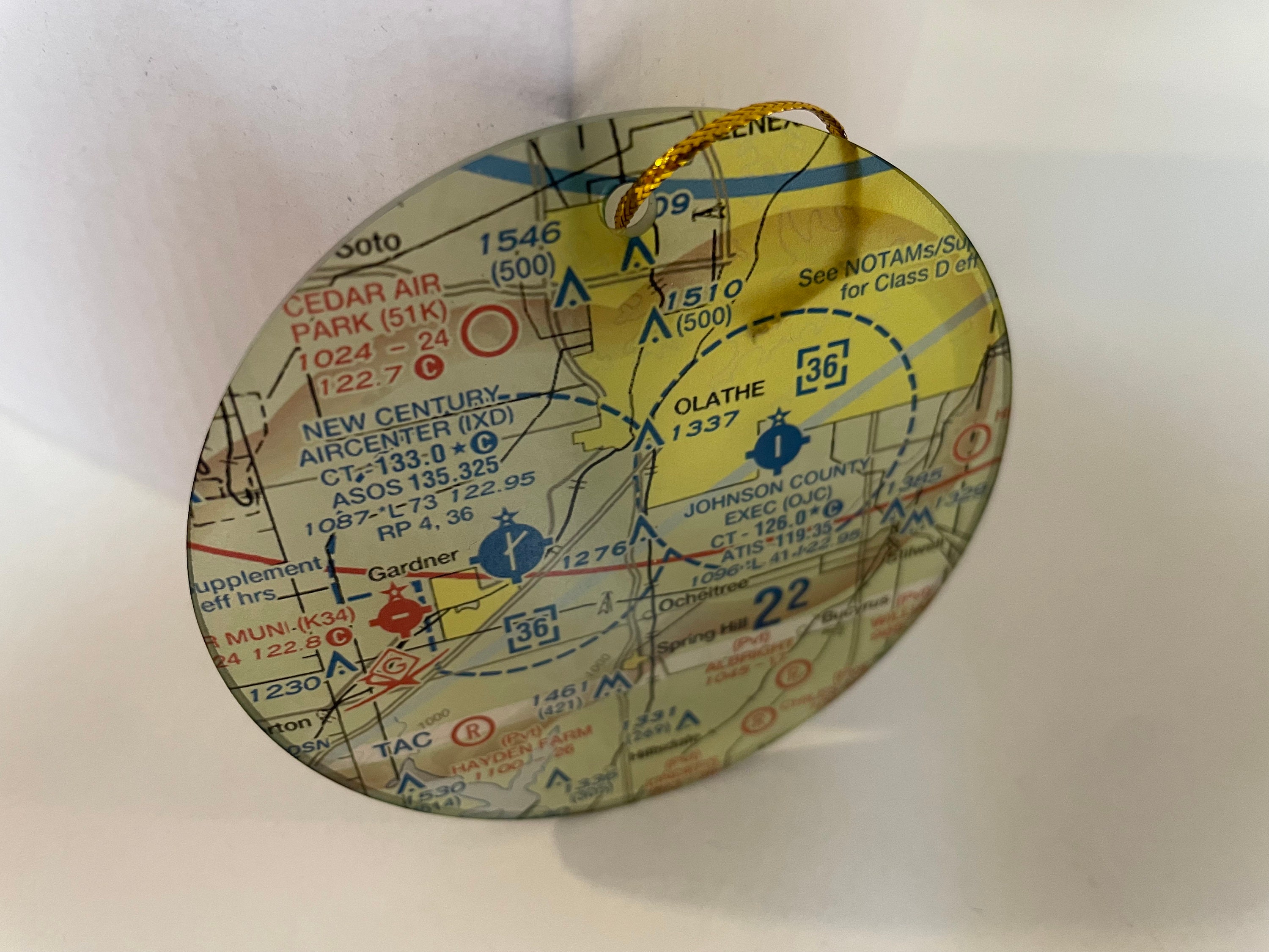 Customizable Pilot VFR Sectional Map Ornament, Aviation Gift - Etsy