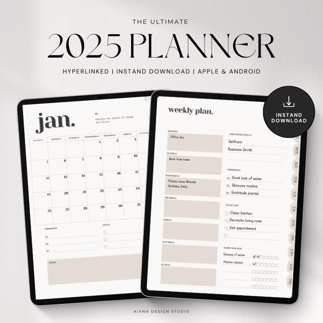 2025 Digital Planner for iPad & Android | Goodnotes and Notability ...