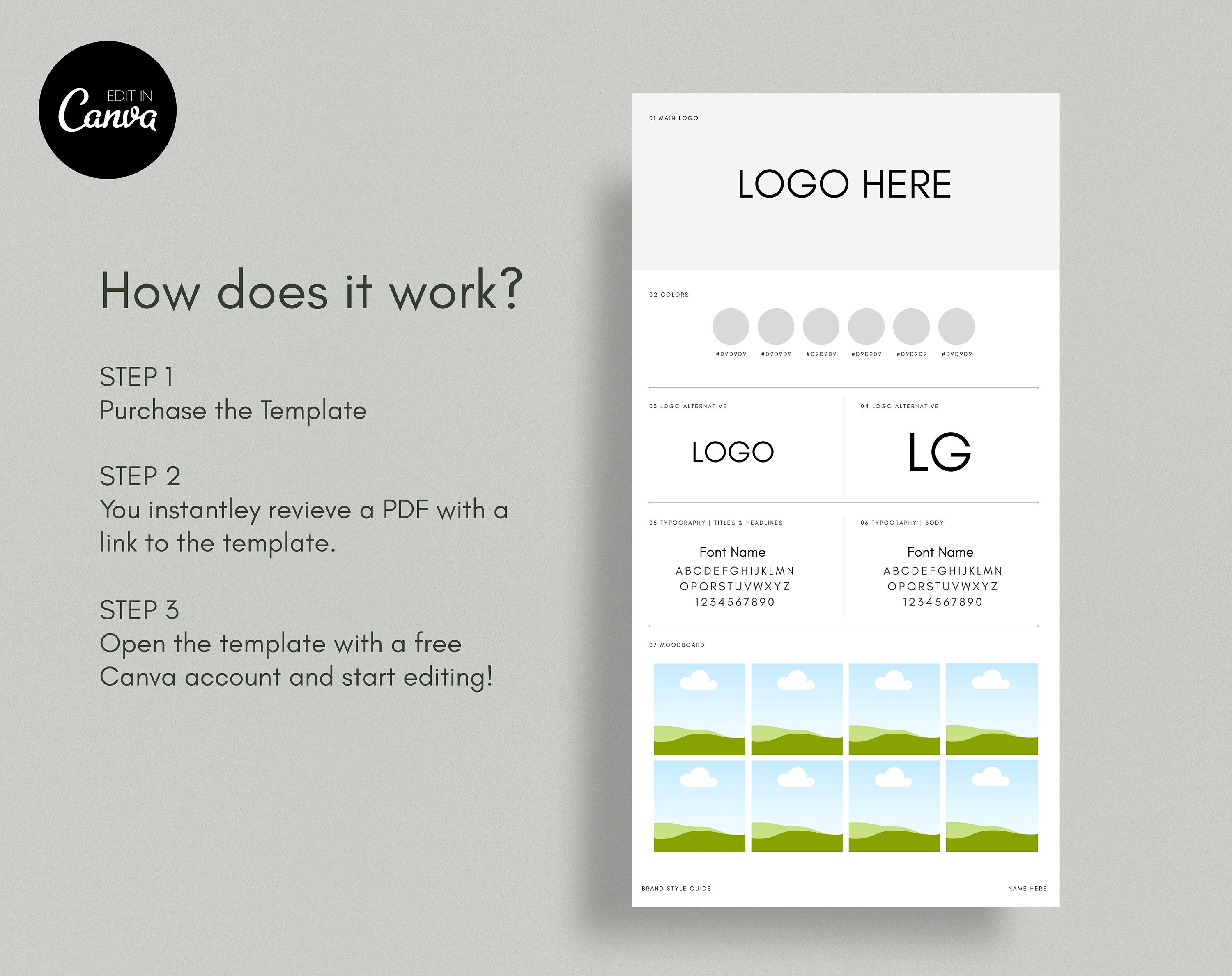 Brand Guide Template | Canva | the Ultimate Minimal Branding Kit/brand ...
