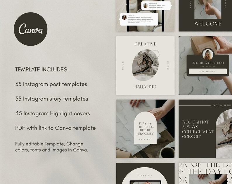 Social Media Templates | Editable Instagram Post, Story & Highlight ...