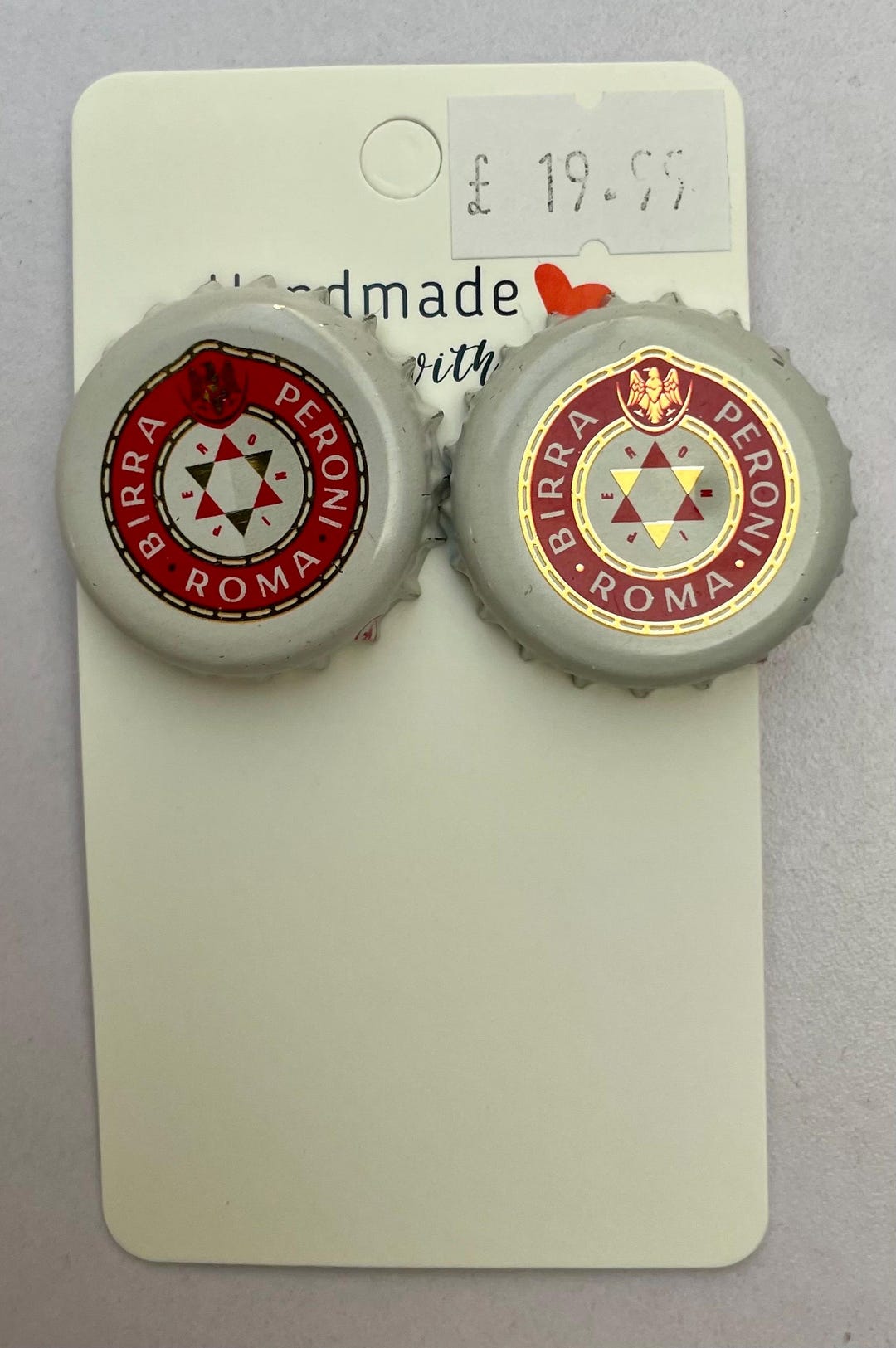 Peroni Beer Bottle Cap Stud Earrings - Etsy