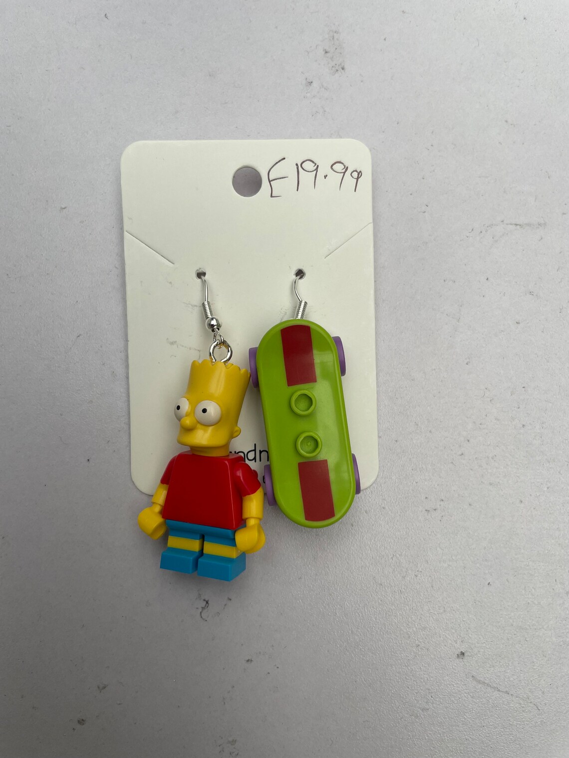 Bart Simpson From the Simpsons Minifigure Earring With Skateboard - Etsy