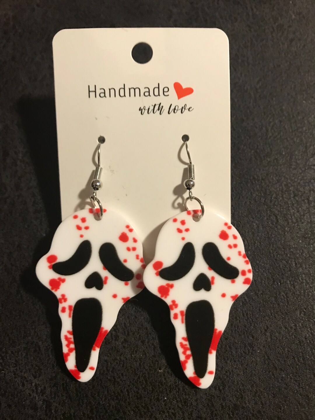 Ghostface Blood Splatter Earrings - Etsy