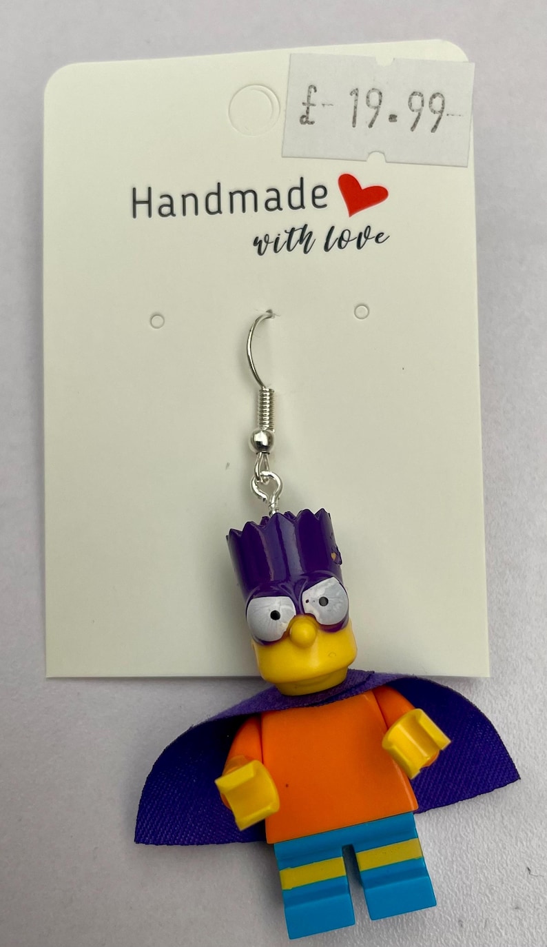 Bartman Bart Simpson From the Simpsons Minifigure Earring - Etsy