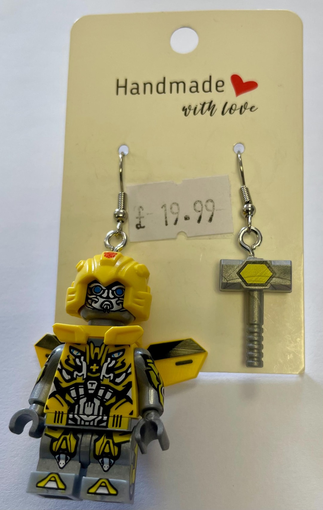 Bumblebee With Hammer From Transformers Minifigure Earrings - Etsy