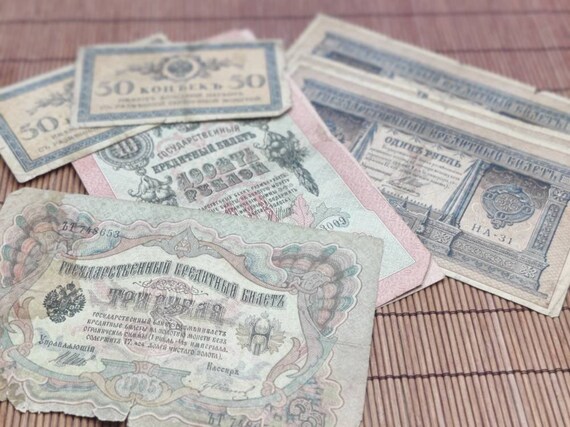 Russian Empire Old Paper Money . Rubles 1900s - Etsy