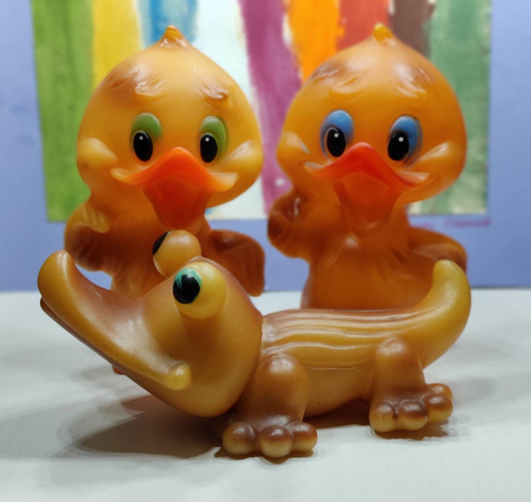 Vintage Soviet Rubber Ducks and Crocodile - Etsy