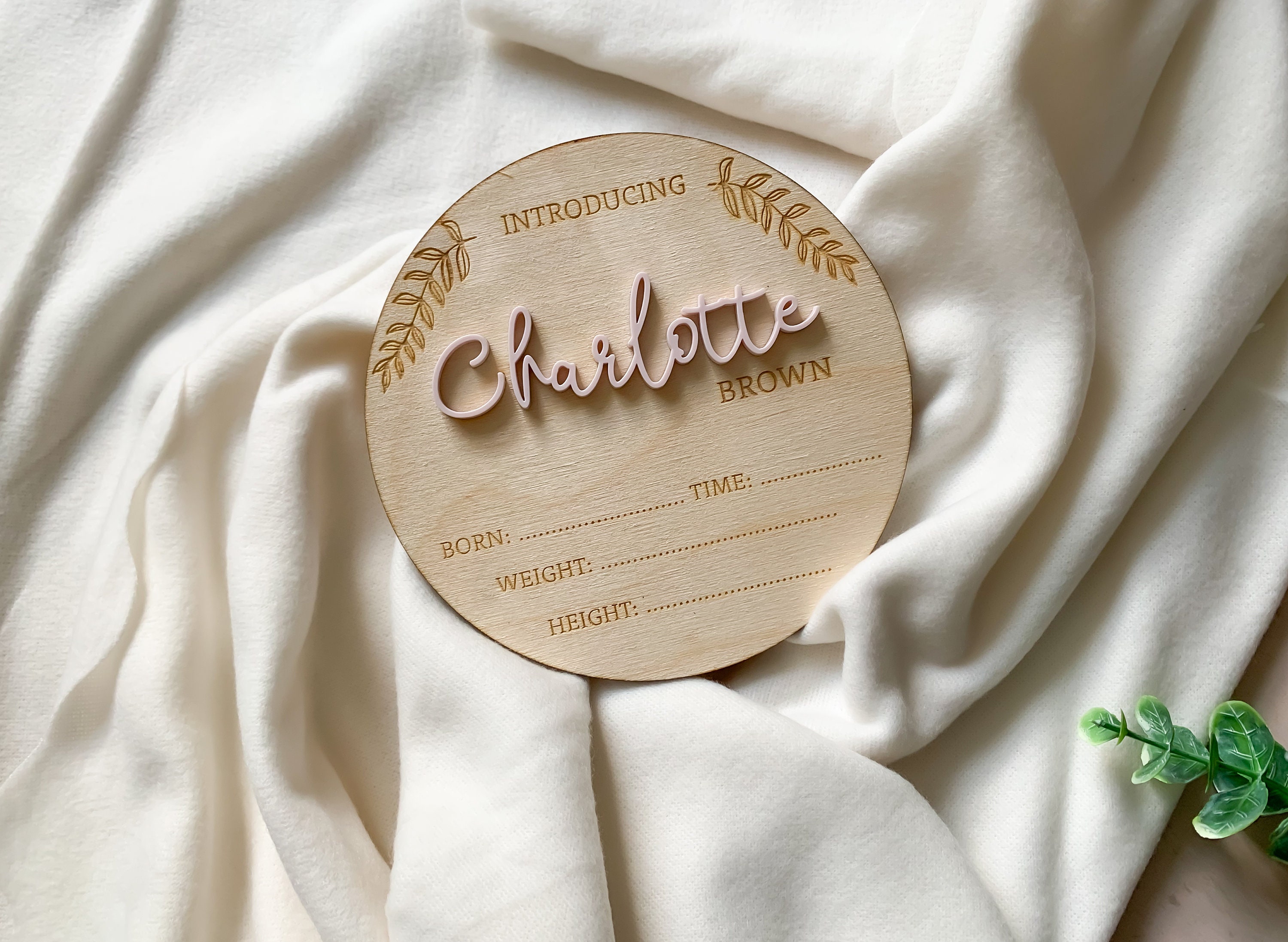 Engraved Wooden Baby Arrival Sign Baby Introduction Sign - Etsy