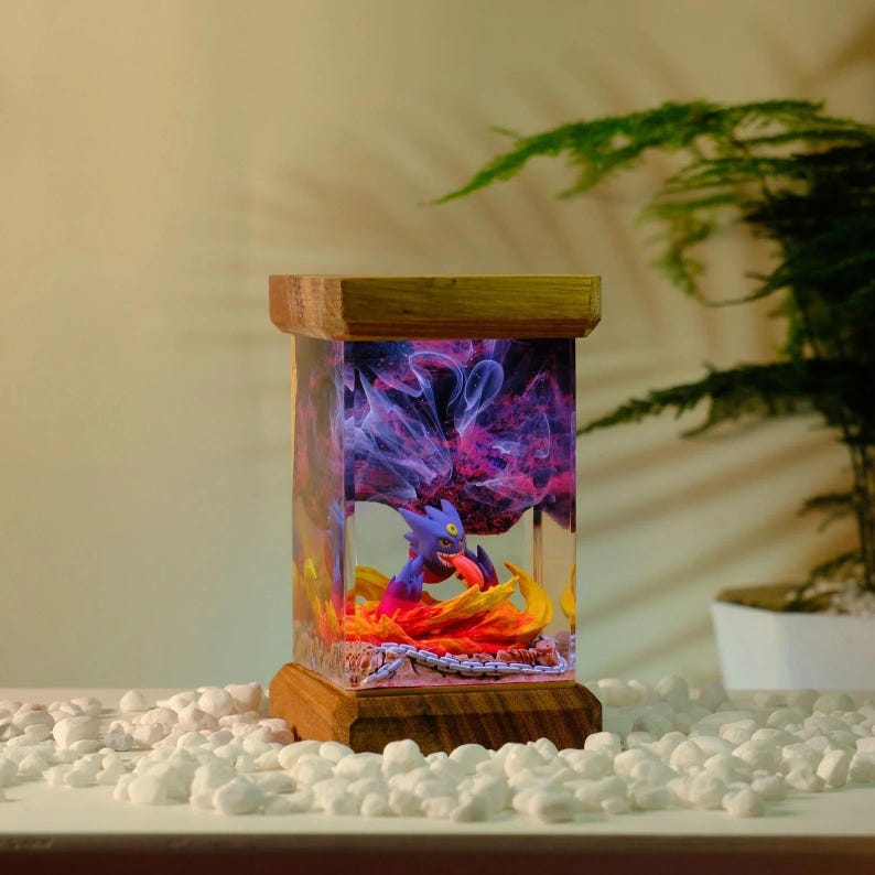 Gengar Mega Evolution Pokémon Night Lamp Resin Nightlight, Handcrafted ...