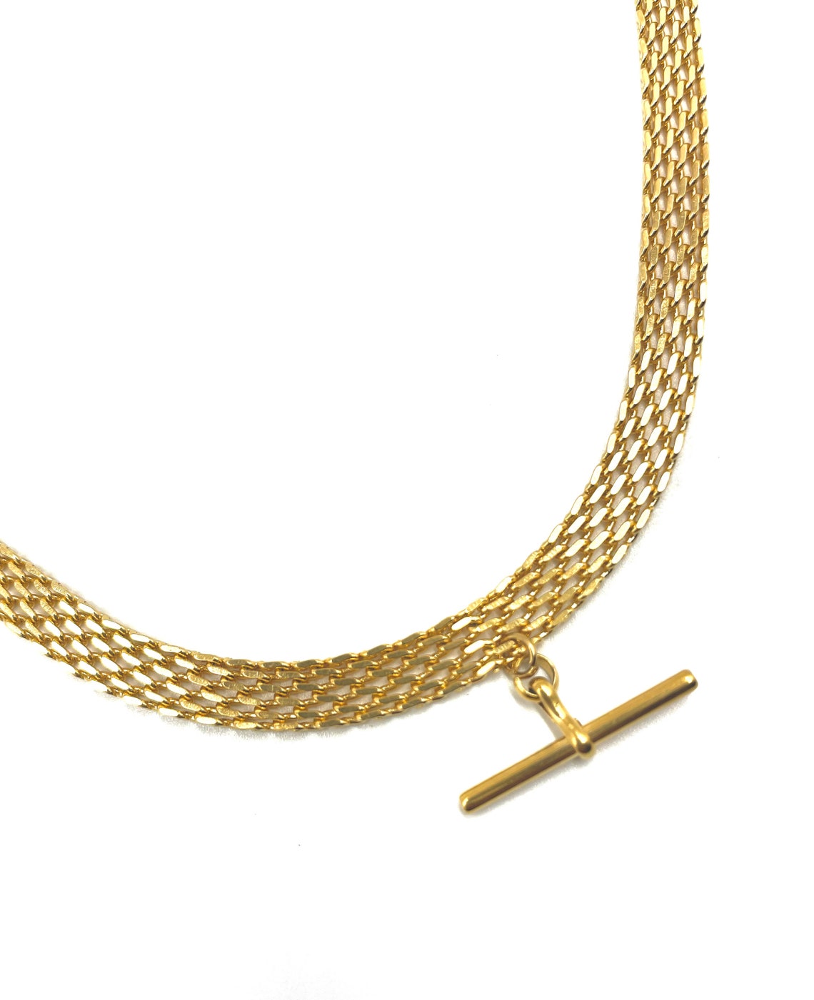 Golden T-bar Chain Woven Chain T-bar Chain Gold Chain - Etsy