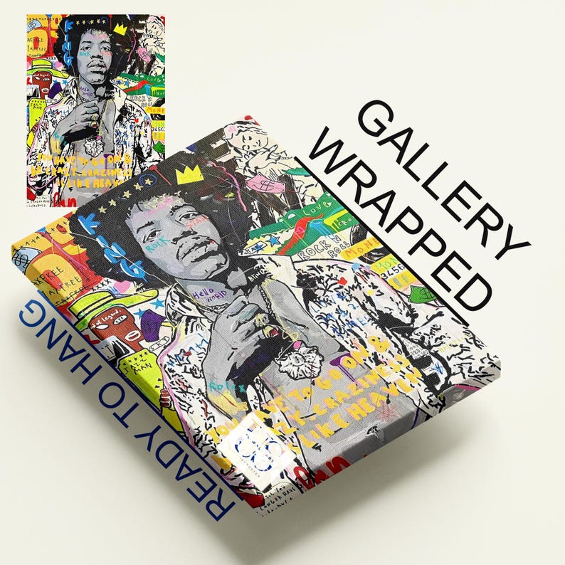 Jimi Hendrix Pop Art Canvas, Music King Wall Art, Street Graffitti ...