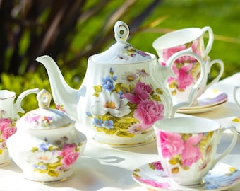 Pink Rose Tea Set | Etsy