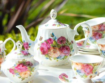Bone China Tea Set - Etsy